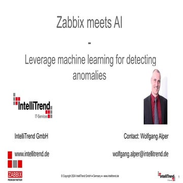 OSMC 2024 | Zabbix meets AI – The power of opensource monitoring combined with neural networks ...