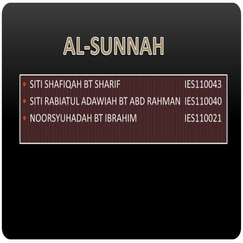 Al-Sunnah | PPTX