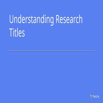 Writing A Research Title | PPTX