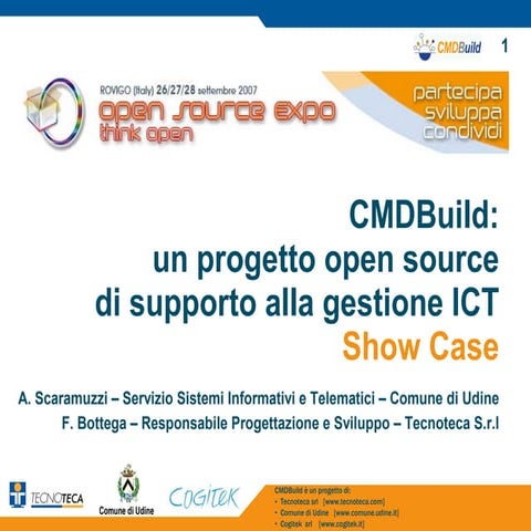 CMDBuild: un progetto open source di supporto alla gestione ICT. Show Case | PPT