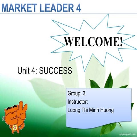 Slide thuyết trình môn market leader 4 unit 4 success cô lương thị minh ...