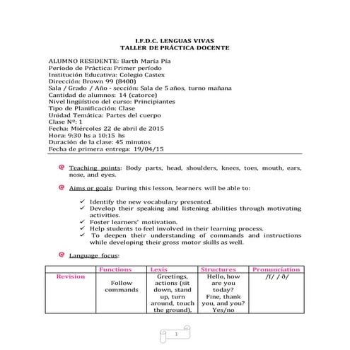Lema – tpd – lesson plan 1 7 | PDF