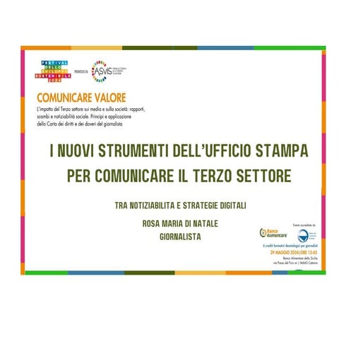 I nuovi strumenti dell'ufficio stampa per comunicare il Terzo settore | PDF