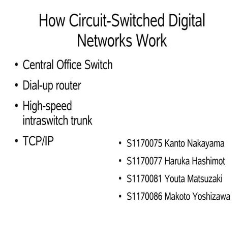 How Circuit-Switched Digital Networks Work | PPT