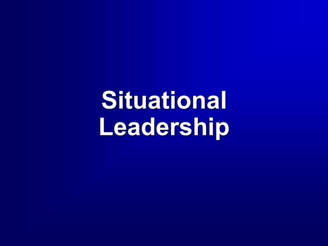 Situational Leadership | PPT