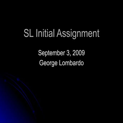 Sl Initial Assignment | PPT