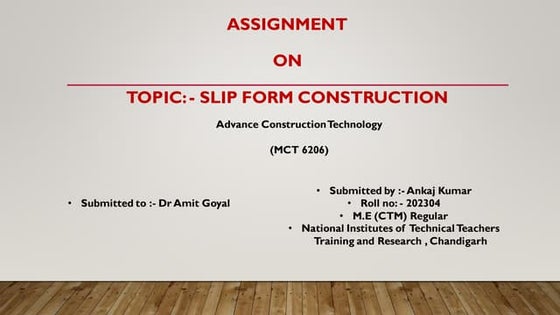 Slip formwork technique | PPTX