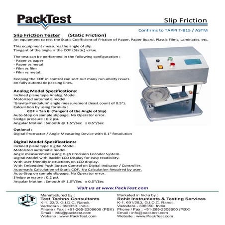Slip friction tester | PDF