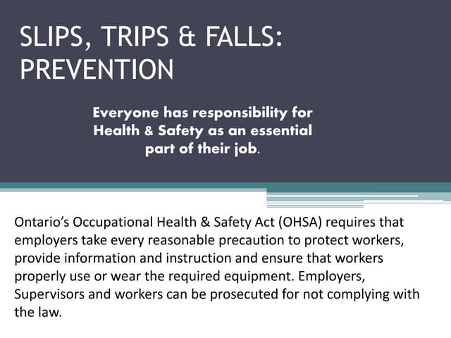Slips trips and falls training presentation | PPT