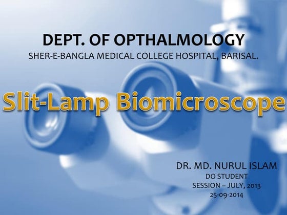Slit lamp (methods of illumination) | PPT