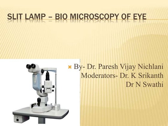 Slit lamp (methods of illumination) | PPT