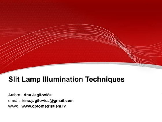 Slit lamp (methods of illumination) | PPT