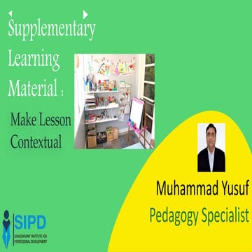 Supplementary Learning Material, Make lesson contextual | PPTX