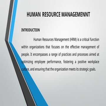 Human Resource Management Slide 1 Unit 1 | PPT