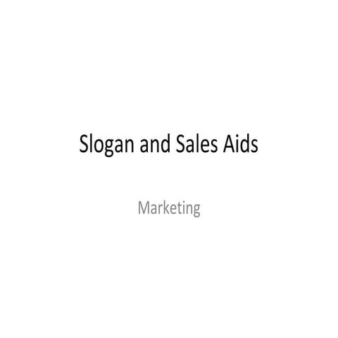 Slogan and sales aid | PPT