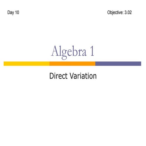 Slope intercept & direct variation | PPT