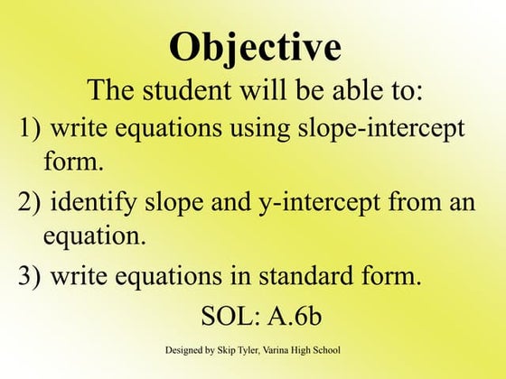 Graphs Using Slope-Intercept Form.ppt... | PPT