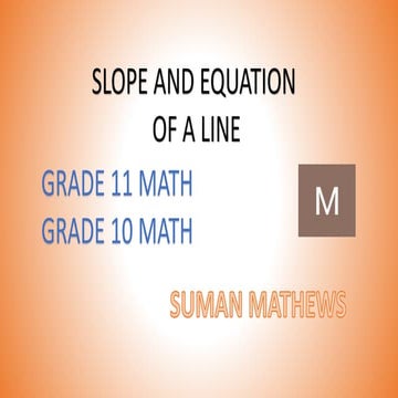 SLOPE OF A LINE (COORDINATE GEOMETRY) | PPTX