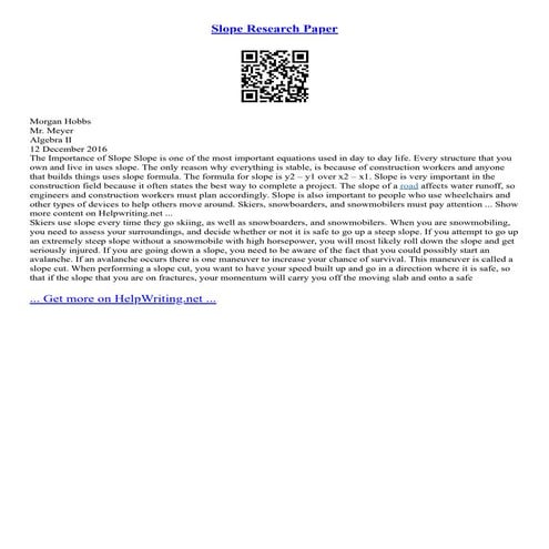 Slope Research Paper | PDF