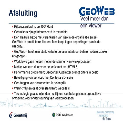 Afsluiting GeoWeb Gebruikersdag 2012 | PPT