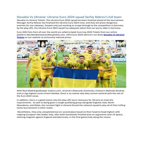 Ukraine Vs Belgium Ukraine Euro 2024 Squad Rebrov's Selections Revealed ...