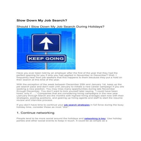 Slow down my job search | PDF