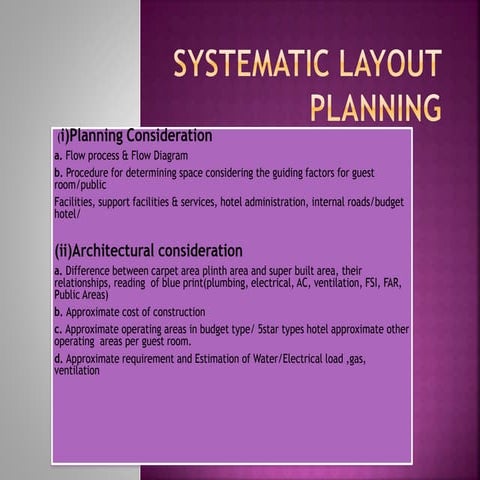 Systematic layout planning | PPTX