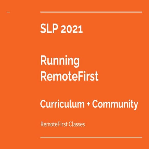About SLP Remote First Program | PPT