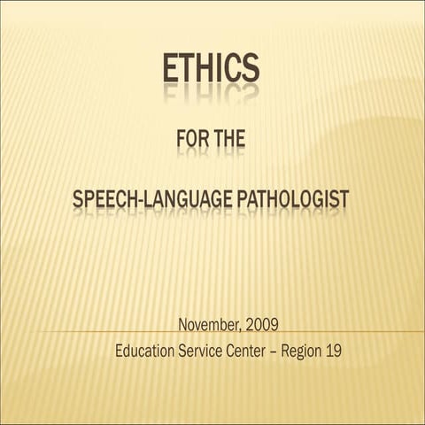 Slp Ethics | PPT