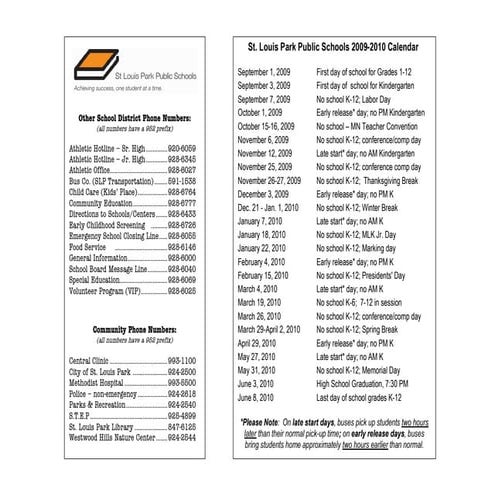 Slp school calendar | PDF
