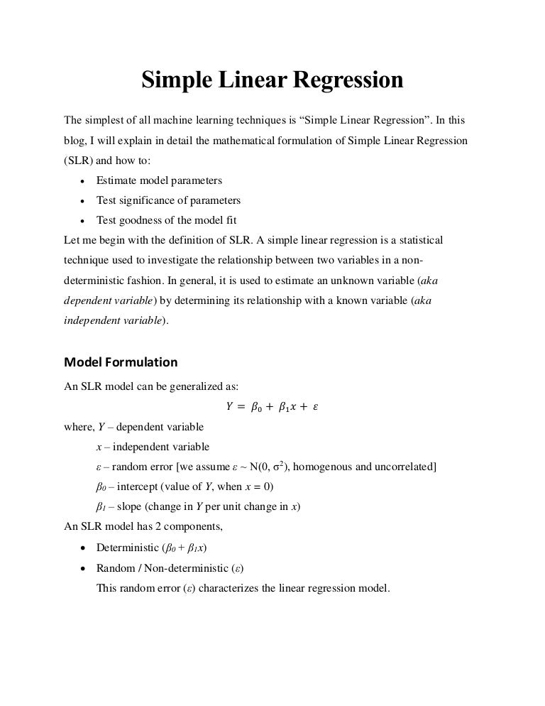 Simple Linear Regression