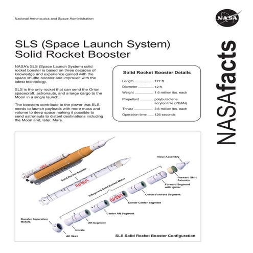 NASA SLS (Space Launch System) Solid Rocket Booster.SLS is the only ...