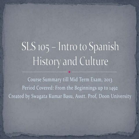 Spanish History and Culture up to 14th Century | PPTX