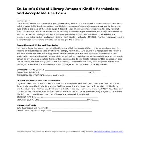 Kindle consent form | PDF