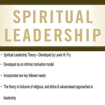 Spiritual Leadership Theory | PPTX