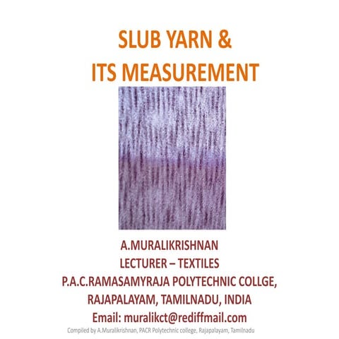 Slub yarn and its measurement | PDF