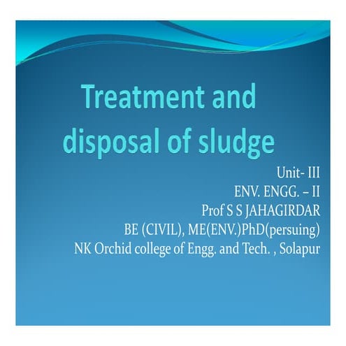 Sludge management and Sludge digesters | PDF