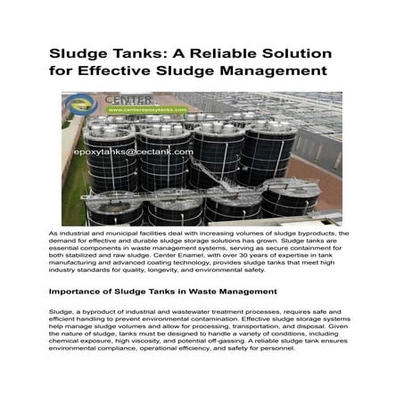 Sludge Tanks_ A Reliable Solution for Effective Sludge Management.docx