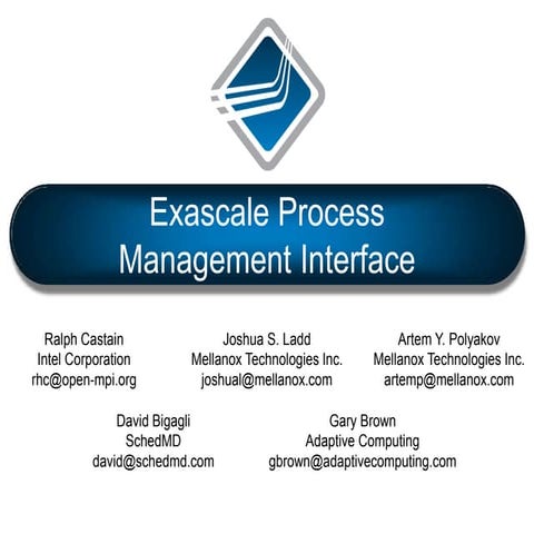 Exascale Process Management Interface | PPTX | Operating Systems | Computer Software and ...