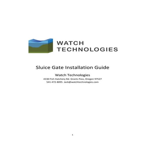 Sluice Gate Installation Guide - Watch Technologies | PDF
