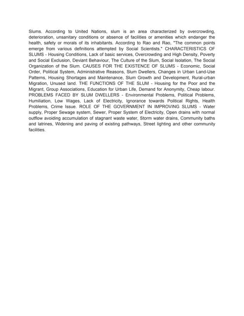 Slums presentation | PPTX