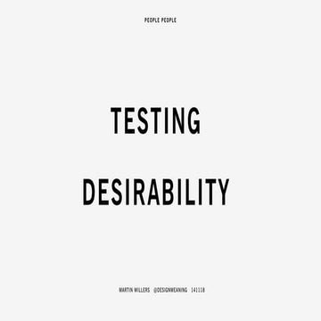 @PEOPLEPEOPLE Test desirability before going to production #slush14 # ...