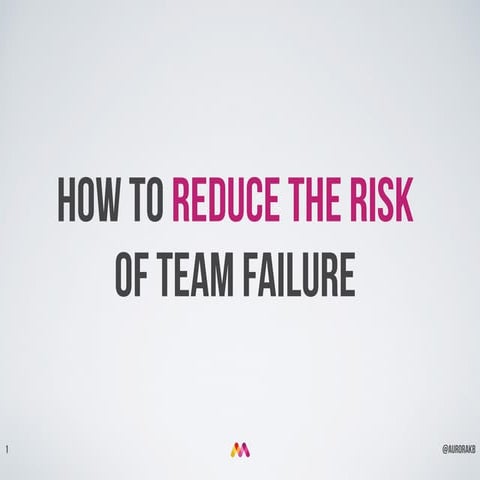How to reduce the risk of team failure - Slush 2016 Founders Day | PPT