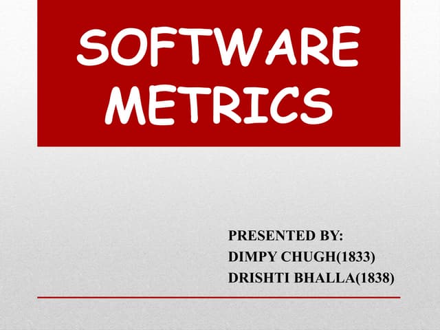 Software Metrics Software Engineering Pptx Computer Software And Applications Computing