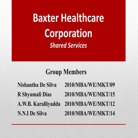 Sm baxter case study - Strategic Marketing | PPTX