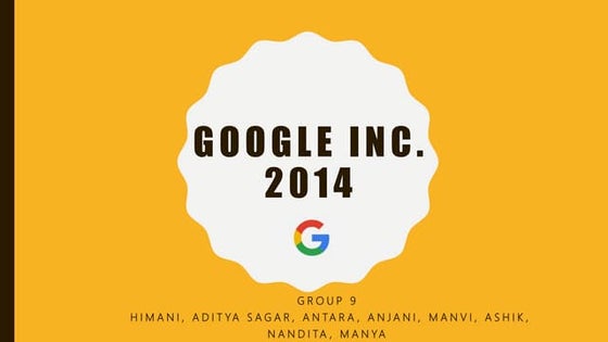 Google strategic management | PPT