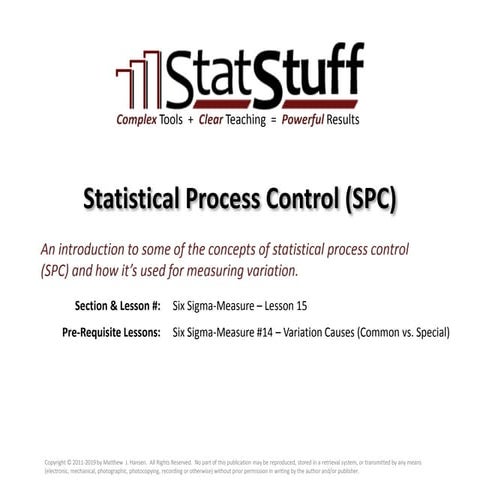 Statistical Process Control (SPC) | PPT