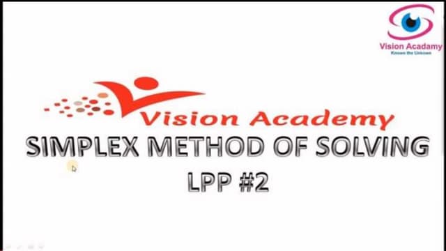 Simplex method of solving LPP | PPT Simplex method of solving LPP | PPT