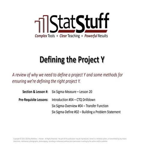 Defining the Project Y | PPTX
