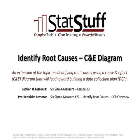 Identify Root Causes – C&E Diagram | PPTX